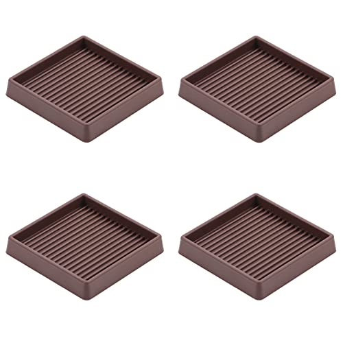 VOCOMO 3X3 Rubber Caster Cups, Non Slip Furniture Pads, Anti-Slip Gripper, Anti Skid Furniture Feet, Anti Slide Floor Protector for Bed Couch Stoppers (Brown, 4 Pack)