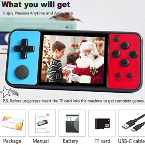 Great Boy Handheld Game Console for Kids Adults, Built-in 1015 Retro Video Games and Support TF Card Download Save Progress Rechargeable 3.0 Inches HD Screen Birthday Xmas Gift (Transparent Black)