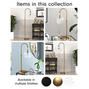 Henn&Hart Arc Floor Lamp with Glass Shade in Brass/Seeded, Floor Lamp for Home Office, Bedroom, Living Room