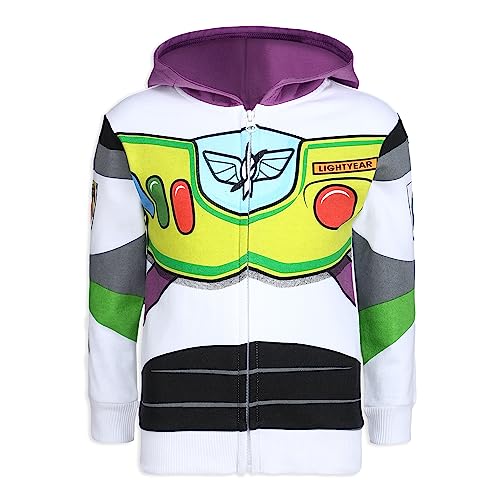 Disney Toy Story Boys’ Woody or Buzz Lightyear Zip Up Hoodie for Toddler and Little Kids – Yellow or White