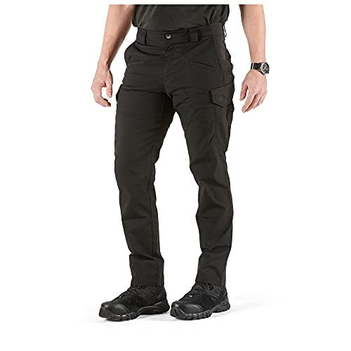 5.11 Tactical Men's Icon Cargo Pant, Flax-Tac Stretch, Guessted, Teflon Finish, Style 74521, Black, 36x32