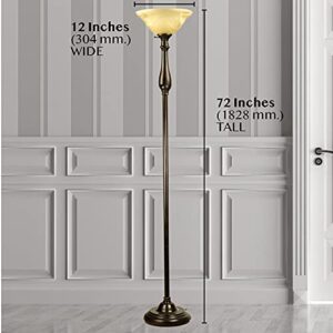 Royal Floor Lamp With Bronze Finish And Amber Alabaster Glass Shade -Looking for Floor Lamp For Bedroom, Standing Lamp or Floor Lamps For Living Room This is a Great Choice ( Bronze Floor Lamp )