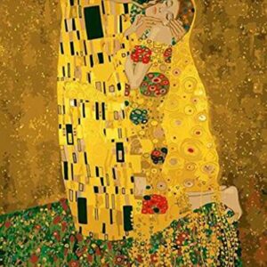 TUMOVO Lover Kiss Paintings Gustav Klimt The kiss Art Digital Painting Paint by Numbers Kit for Adults Acrylic Oil Painting Set Painting for Beginners Abstract Drawing(16''Wx20''H)