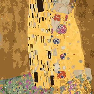 TUMOVO Lover Kiss Paintings Gustav Klimt The kiss Art Digital Painting Paint by Numbers Kit for Adults Acrylic Oil Painting Set Painting for Beginners Abstract Drawing(16''Wx20''H)