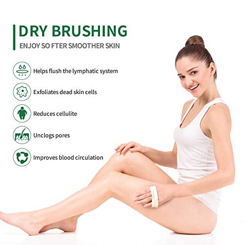 LAYUKI Body Brush for Dry or Wet Brushing and 2-Sided Foot File Scrubber Set, Body Scrubber for Bath or Shower, Exfoliating Skin, Cellulite Treatment, Foot File Scrubber with Pumice Stone