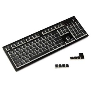 YMDK ANSI ISO PBT Doubleshot Shine Through Pudding Keycaps Suitable for MX Mechanical Keyboard Corsair Razer SF KBD75 Tada68 DZ60 (Black Pudding Full Set)(Only Keycap)