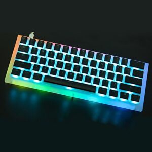 YMDK ANSI ISO PBT Doubleshot Shine Through Pudding Keycaps Suitable for MX Mechanical Keyboard Corsair Razer SF KBD75 Tada68 DZ60 (Black Pudding Full Set)(Only Keycap)