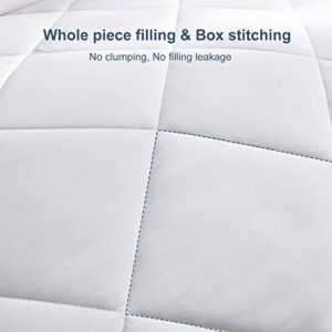 CozyLux Queen Size Bedding Comforter Duvet Insert - Quilted White Comforters with Corner Tabs, 1800 Series Soft Siliconized Fiberfill All Season Down Alternative Bed Comforter - Box Stitched