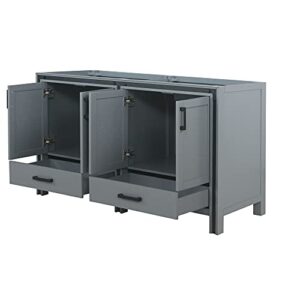 Lexora Ziva 60 in W x 22 in D Dark Grey Double Bath Vanity