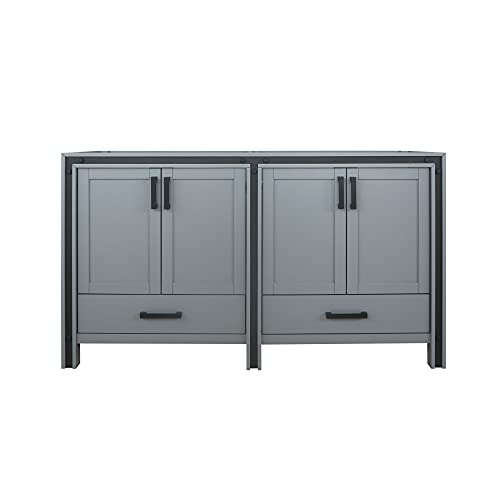 Lexora Ziva 60 in W x 22 in D Dark Grey Double Bath Vanity