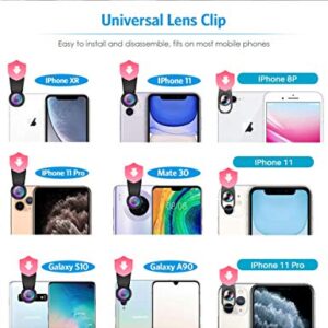 Phone Camera Lens Kit 10 in 1 for iPhone Samsung Pixel Android, 22X Telephoto Lens, 0.63Wide Angle Lens&15X Macro Lens, 198° Fisheye Lens,Kaleidoscopes, CPL+Tripod，for Most Smartphone