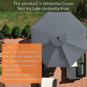 EliteShade USA Sunumbrella 9FT Replacement Covers 8 Ribs Market Patio Umbrella Canopy Cover (CANOPY ONLY) (Grey)