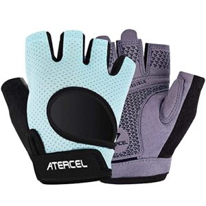 atercel weight lifting gloves full palm protection, workout gloves for gym, cycling, exercise, breathable, super lightweight for men and women(aqua, s)