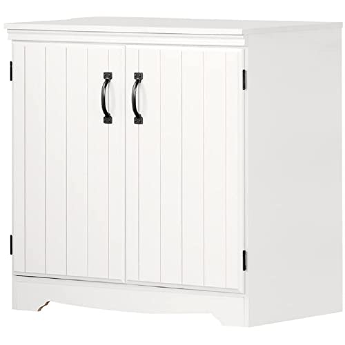 South Shore Farnel 2-Door Storage Cabinet-Pure White, Tall with 4