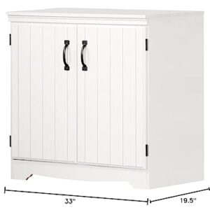 South Shore Farnel 2-Door Storage Cabinet-Pure White, Tall with 4