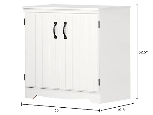 South Shore Farnel 2-Door Storage Cabinet-Pure White, Tall with 4