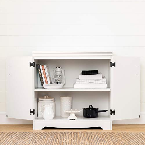 South Shore Farnel 2-Door Storage Cabinet-Pure White, Tall with 4