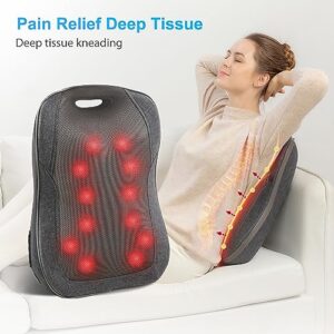 CooCoCo Shiatsu Back Massager with Heat, Portable Massage Chair Pad, Adjustable Kneading Back Massager for Pain Relief Deep Tissue, Chair Massager for Office Home