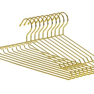 Nature Smile17.7 inches Gold Metal Coat Hangers, Space Saving Wire Hangers, Metal Clothes Hangers, Standard Suit Hangers Ideal for Everyday Use,10 Pack, Gold