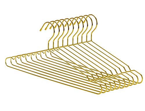 Nature Smile17.7 inches Gold Metal Coat Hangers, Space Saving Wire Hangers, Metal Clothes Hangers, Standard Suit Hangers Ideal for Everyday Use,10 Pack, Gold