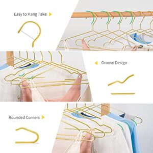 Nature Smile17.7 inches Gold Metal Coat Hangers, Space Saving Wire Hangers, Metal Clothes Hangers, Standard Suit Hangers Ideal for Everyday Use,10 Pack, Gold