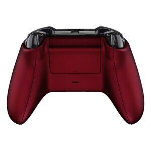 eXtremeRate Soft Touch Grip Custom Bottom Shell Back Panels for Xbox One S & One X Controller, Scarlet Red Replacement Back Shell Side Rails w/Battery Cover for Xbox One S X Controller Model 1708