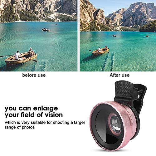 2 in 1 Phone Lens Professional, 0.45X Super Wide Angle and Macro Lens Clip-On Cell Phone Lenses Compatible with Android Mobile Phones/Tablets/Camera