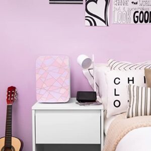 Cooluli 10L Mini Fridge for Bedroom - Car, Office Desk & Dorm Room - 12v Portable Cooler & Warmer for Food, Drinks, Skincare, Beauty & Makeup - AC/DC Small Refrigerator with Glass Front, Fractal Pink