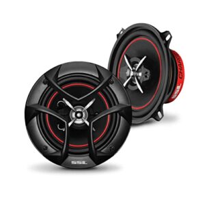 sound storm laboratories cg553 5.25 inch car stereo door speakers - 250 watts max, 3 way, full range audio, tweeters, coaxial, sold in pairs