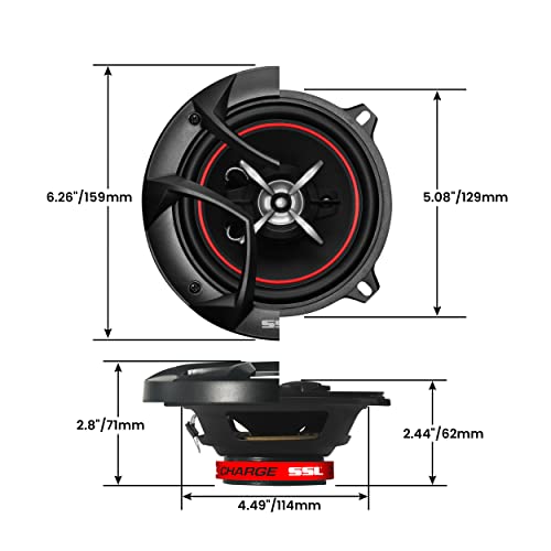 Sound Storm Laboratories CG553 5.25 Inch Car Stereo Door Speakers - 250 Watts Max, 3 Way, Full Range Audio, Tweeters, Coaxial, Sold in Pairs