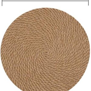 SHACOS Round Jute Placemats Set of 6 Heat Insulation Table Place Mats Trivet 12 inch Handmade Jute Thick Hot Pads for Hot Dishes Bowls Pans Plates Pots (Jute, 12 Inch)