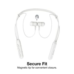 Qfit Wireless Neckband Earphones Secure Fit (White)