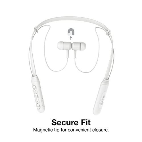 Qfit Wireless Neckband Earphones Secure Fit (White)