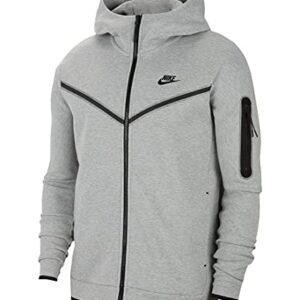 Nike Men's Sportswear Tech Fleece Full-Zip Hoodie, Dark Grey Heather/Black, X-Large