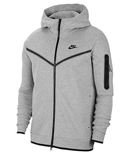 Nike Men's Sportswear Tech Fleece Full-Zip Hoodie, Dark Grey Heather/Black, X-Large