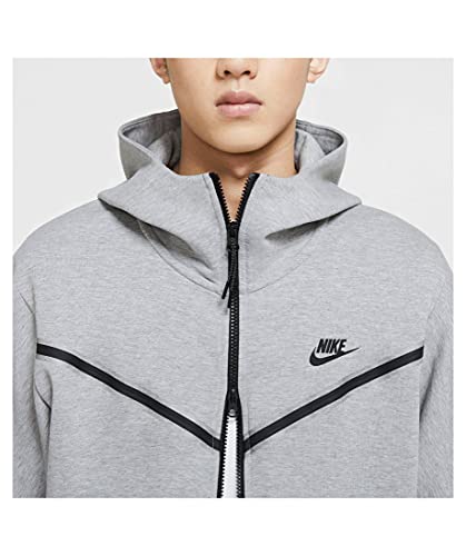 Nike Men's Sportswear Tech Fleece Full-Zip Hoodie, Dark Grey Heather/Black, X-Large