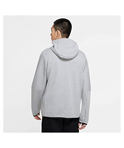 Nike Men's Sportswear Tech Fleece Full-Zip Hoodie, Dark Grey Heather/Black, X-Large