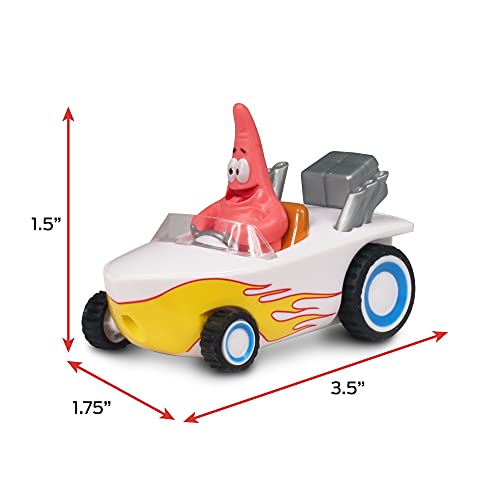 NKOK Spongebob Squarepants Pull Back Patrick Hot Rod Boat, Pull Back and Watch Patrick Zoom, No Batteries, No Controls, No Hassle, Fun–Fast–Portable, Great Gift, Officially Nickoledeon Licensed