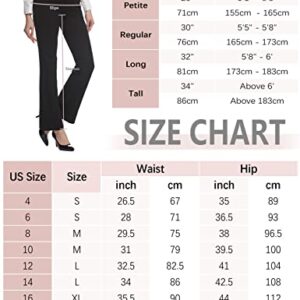 Tapata Women's 32'' High Waist Stretchy Bootcut Dress Pants Tall, Petite, Regular for Office Business Casual Black,S