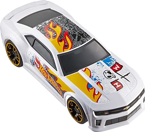 Hot Wheels RC White Zl1 Camaro, Full-Function Remote-Control Toy Car, High-Performance Engine, 2.4 Ghz with Range of 65Ft