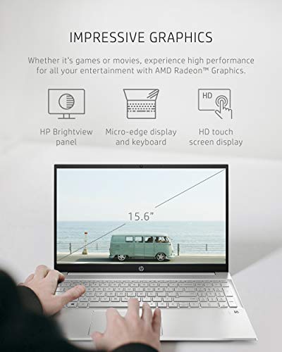 HP Pavilion 15 Laptop, AMD Ryzen 5 4500U Processor, 8 GB RAM, 512 GB SSD Storage, 15.6-inch HD Touchscreen, Windows 10 Home, Micro-Edge Display, Backlit Keyboard (15-eh0010nr, 2020)