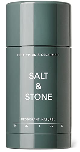 SALT & STONE Natural Deodorant - Eucalyptus & Cedarwood | Extra Strength Natural Deodorant for Women & Men | Aluminum Free with Seaweed Extracts, Shea Butter & Probiotics | Free From Parabens, Sulfates & Phthalates (2.6 oz)