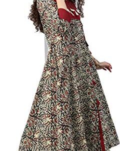 Rayon Angrakha Style Printed Indian Kurtis for Women (as1, alpha, x_s, regular, regular, Maroon)