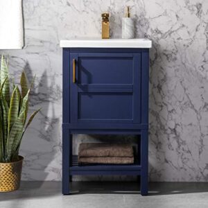 urbanfurnishing.net bailey 20" single bathroom vanity with porcelain top - blue