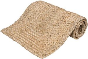 madhu international natural jute table runner rug, long-lasting hand-woven rectangular area rug, made from jute material for indoor & covered door entrances, 13 x 48 inch