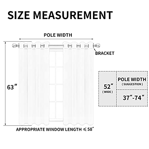 Easy-Going Blackout Curtains for Bedroom, 2 Panels Solid Thermal Insulated Grommet and Noise Reduction Window Drapes, Room Darkening Curtains for Living Room (52x63 in,Gray)