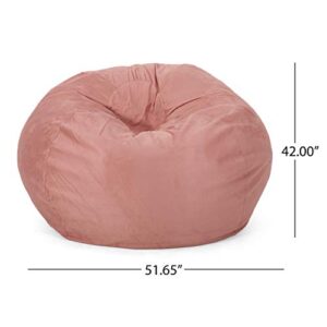 Christopher Knight Home Harrison Modern 5 Foot Microfiber Bean Bag Cover Only, Rose Petal Pink