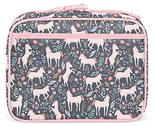 Simple Modern Kids Lunch Box for Toddler | Reusable Insulated Bag for Girls | Meal Containers for School with Exterior and Interior Pockets | Hadley Collection | Unicorn Fields