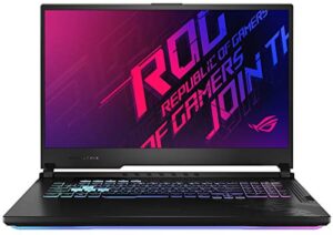 asus rog strix g17 17.3" full hd 120hz gaming notebook computer, intel core i7-10750h 2.6ghz, 8gb ram, 512gb ssd, nvidia geforce gtx 1660 ti 6gb, windows 10 home, black