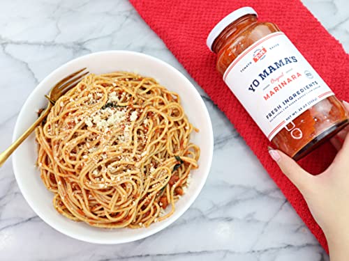 Keto Marinara Sauce by Yo Mama's Foods - Marinara Pasta Sauce for Pasta, Pizza, and Gourmet Dishes | (3) 12.5 Ounce Pasta Sauce Jars | No Sugar Added, Low Carb, Low Sodium, Gluten Free, Paleo Friendly, and Made with Whole, Non-GMO Tomatoes!